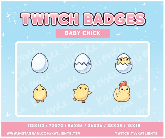 Kawaii Baby Chick Sub/bit Badges Twitch - Etsy