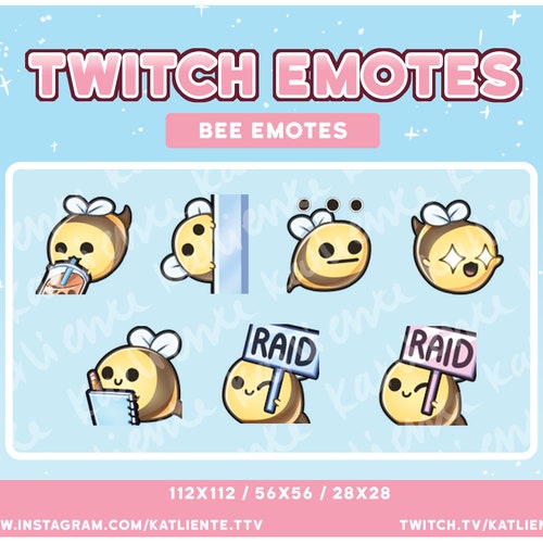 Kawaii Bee Emotes Twitch Discord Youtube - Etsy