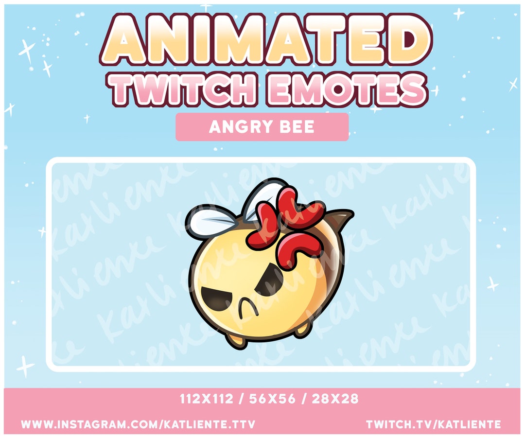 Angry Bee Emote: Animated Kawaii Twitch, Discord, Youtube (digital ...