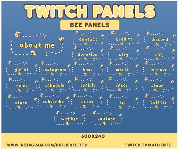 Kawaii Bee Panels for Twitch - Etsy