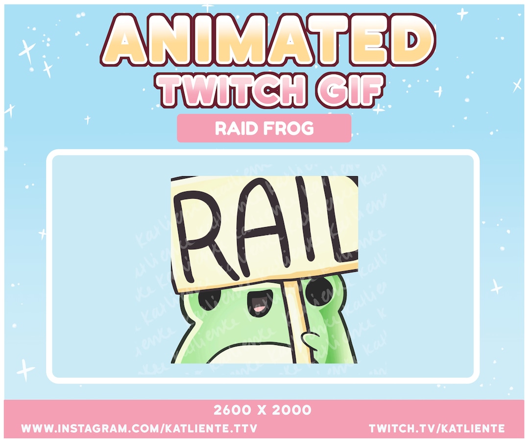 Animated Kawaii Frog Raid Emote - Twitch, Discord, Youtube - Etsy