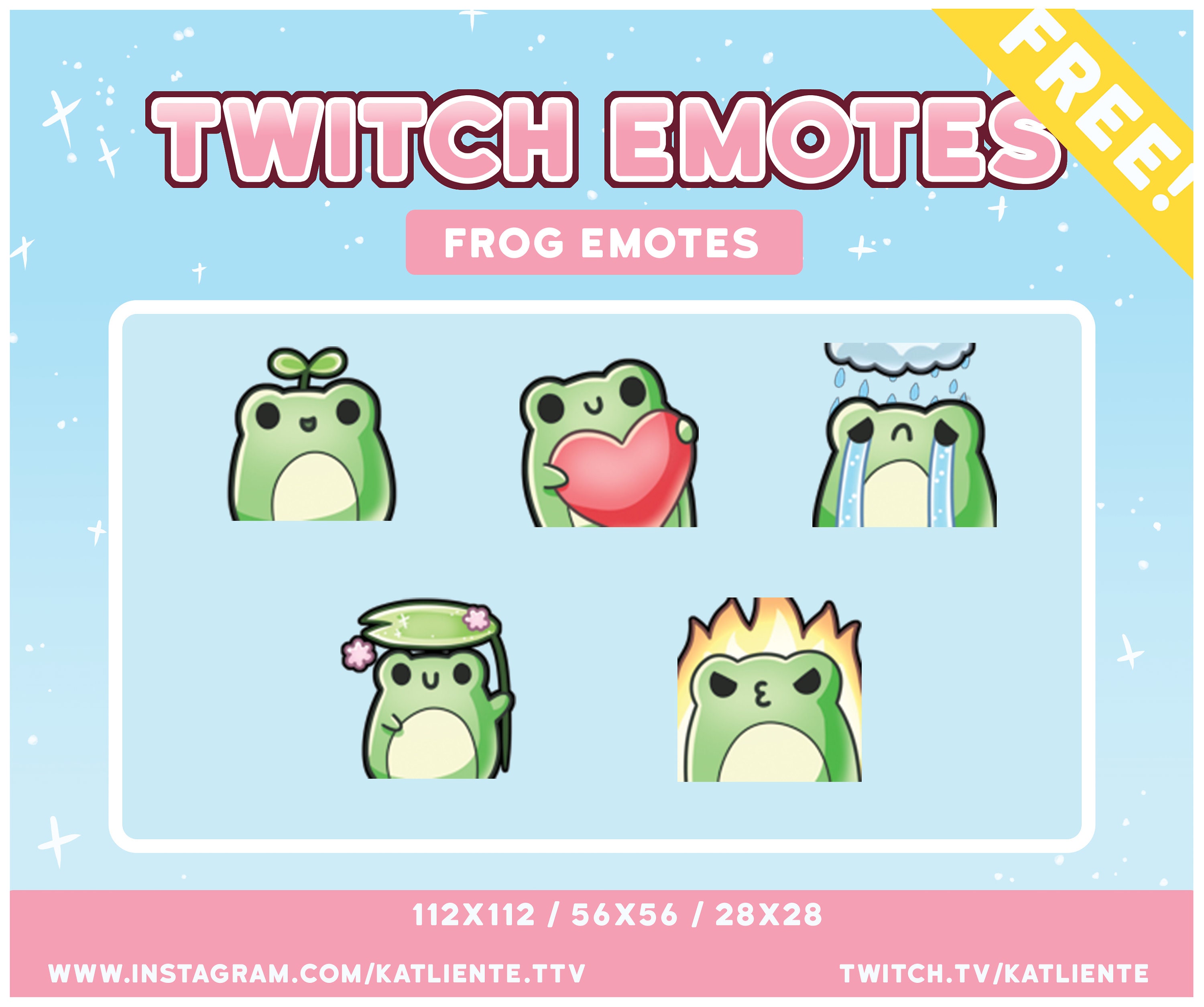 HUGE SET of 21 Kawaii Frog Emotes Twitch Discord Youtube - Etsy