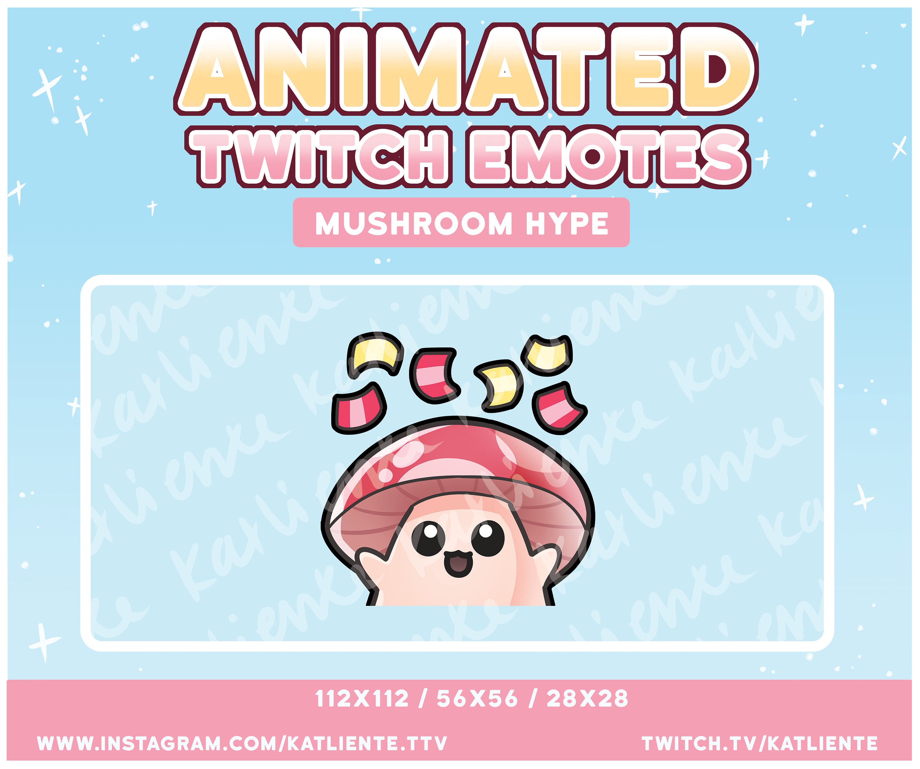 Animated Cute Excited Hype Confetti Celebration Cottage Core Emote Red ...