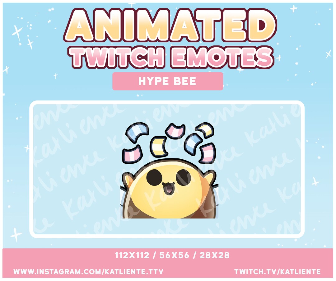 Animated Kawaii Bee Hype Celebration Confetti Excited Fun Emote ...