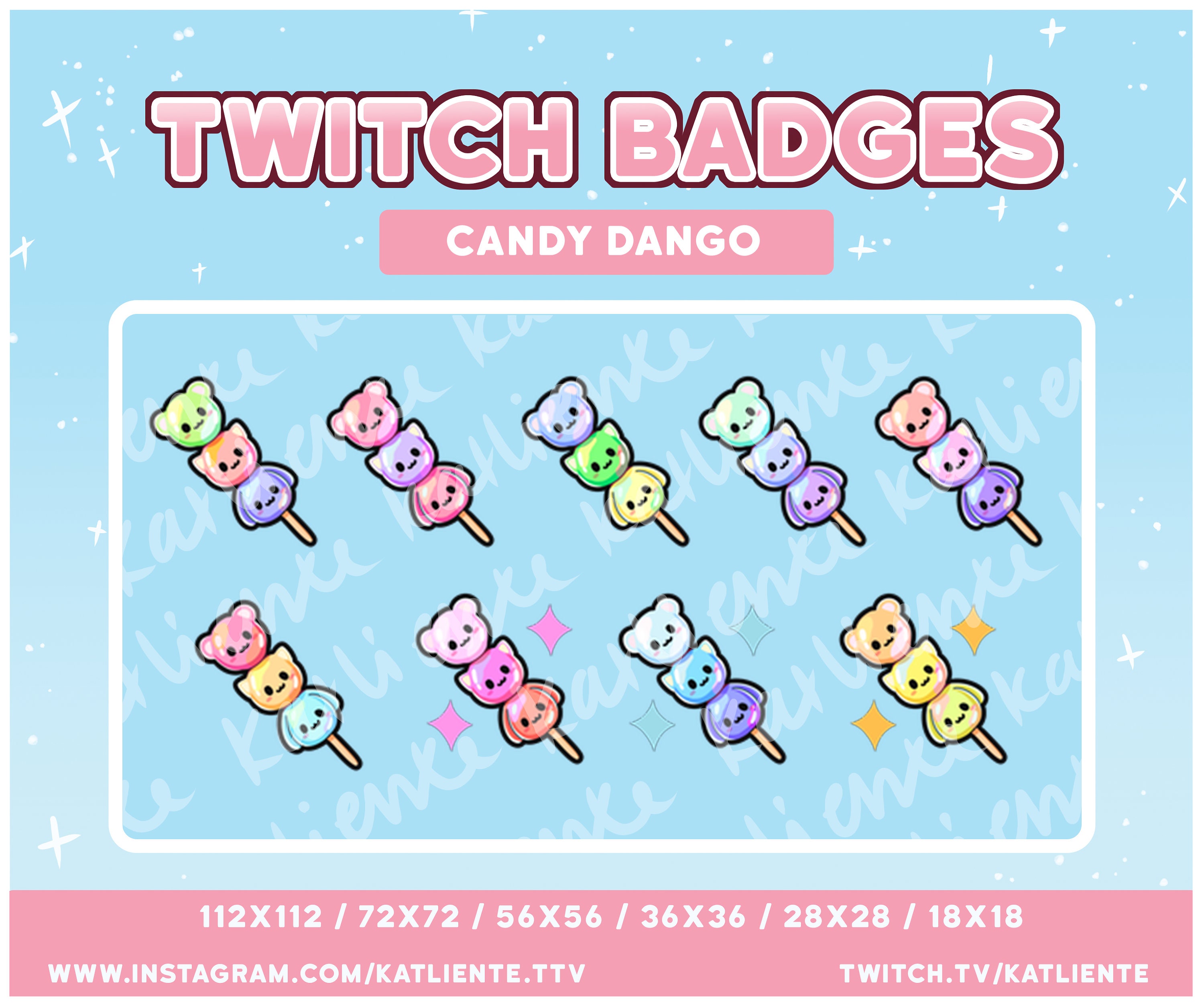 Kawaii Rainbow Candy Dango Japanese Snack Dessert Animal Fruits Sub/bit ...