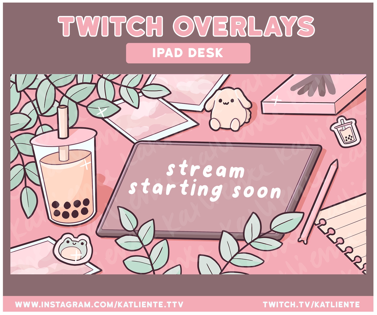 Animated Lofi iPad and Boba Twitch Overlays and Scenes FULLY ...