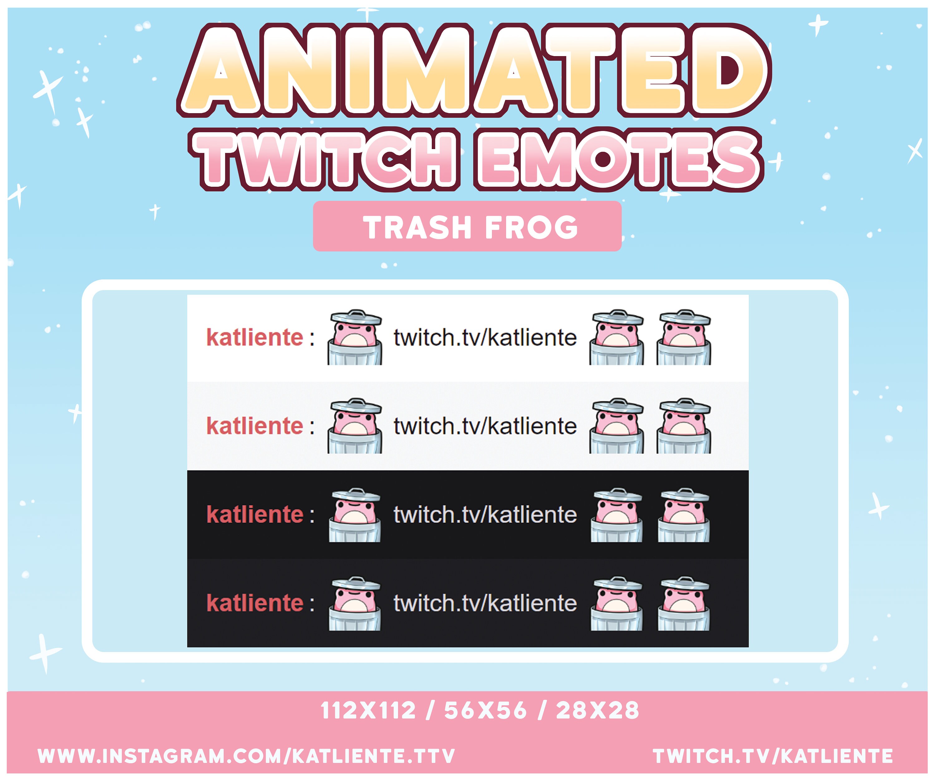 Animated Kawaii Frog Trash Can Garbage Meme Emote PINK Discord, Youtube ...