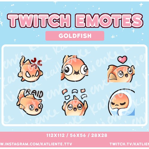 Kawaii Goldfish Chibi Fish Emotes for Streaming Twitch - Etsy
