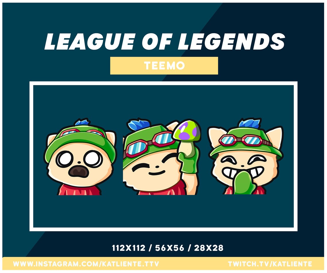 League of Legends Teemo Toplane Emotes for Twitch Discord - Etsy