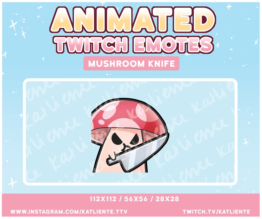 Animated Cute Mushroom Angry Knife Stab Stabby Cottage Core Emote Red ...