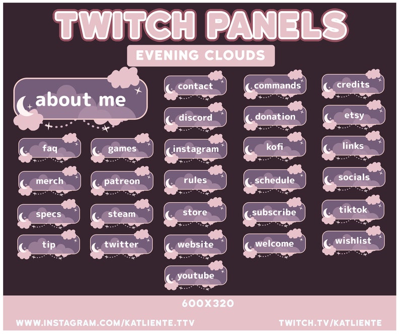 PASTEL PINK Cute Cloud Night Sky Star Celestial Panels for - Etsy