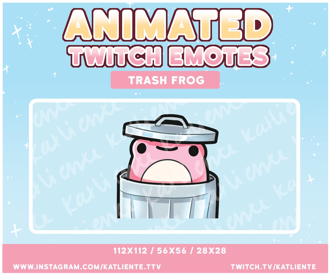 Animated Kawaii Frog Trash Can Garbage Meme Emote PINK - Discord ...