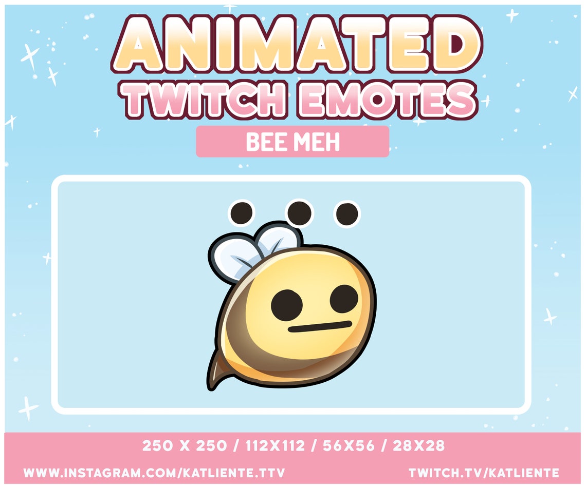 Animated Kawaii Meh Unimpressed Bee Emote Twitch, Discord, Youtube - Etsy
