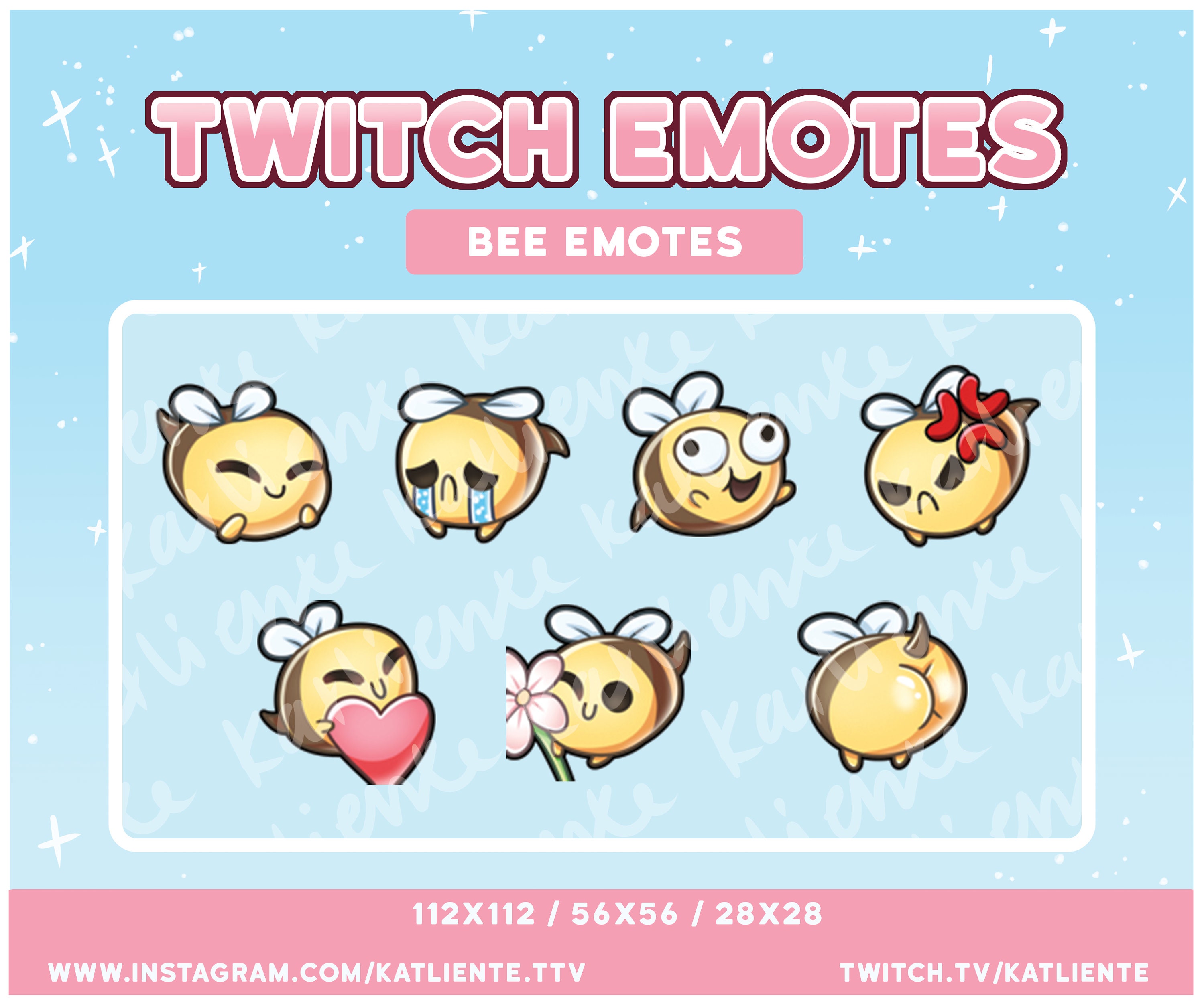 Kawaii Bee Emotes - Twitch, Discord, YouTube - Etsy España