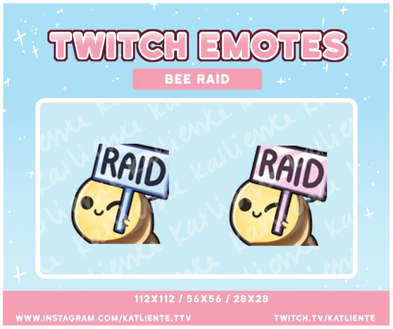 Kawaii Bee Raid Emotes PNG Twitch Discord Youtube - Etsy