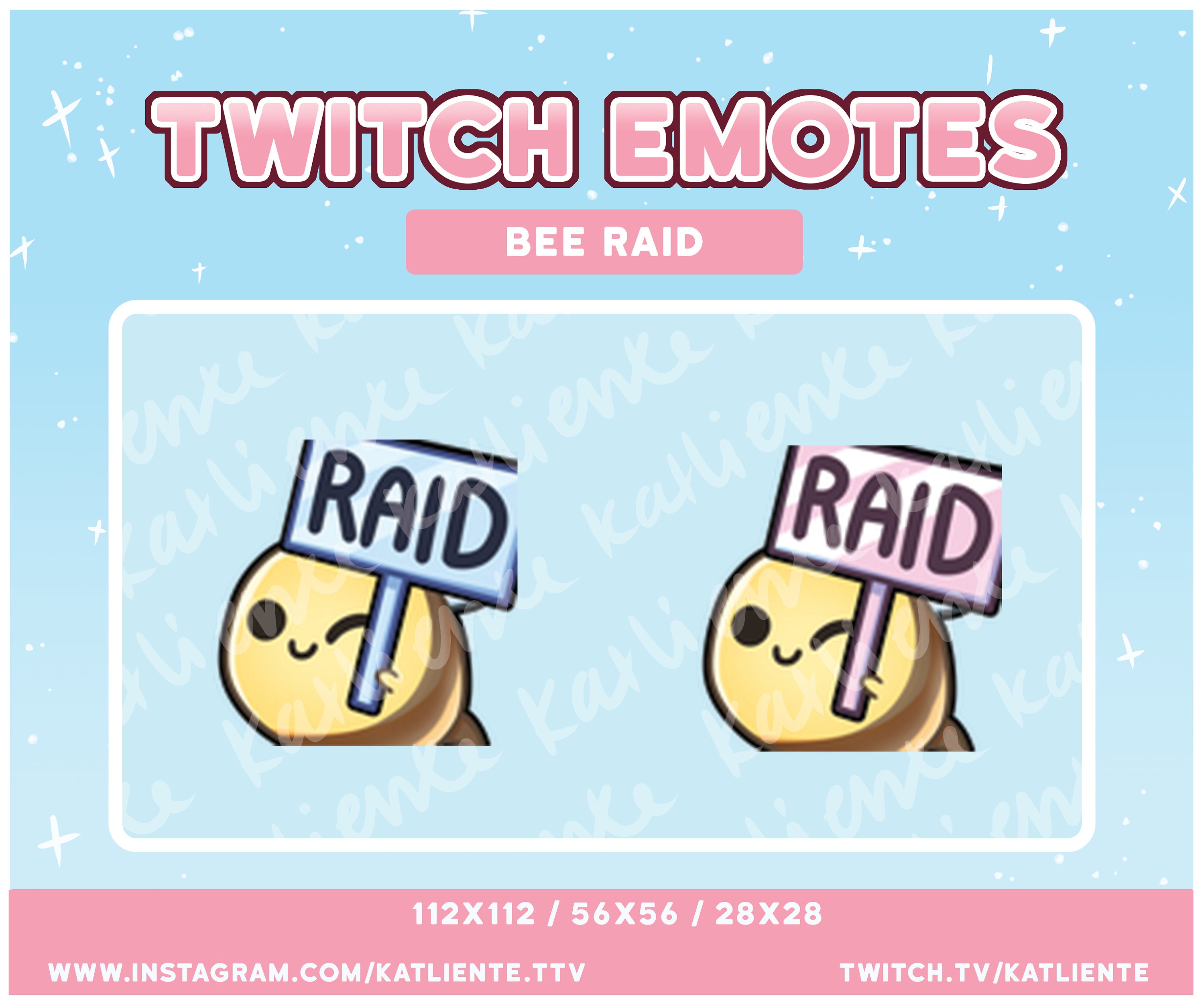 Kawaii Bee Raid Emotes PNG Twitch Discord Youtube - Etsy