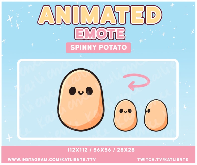 Animated Kawaii Potato Food Spinning in a Circle Emote Discord, Youtube ...
