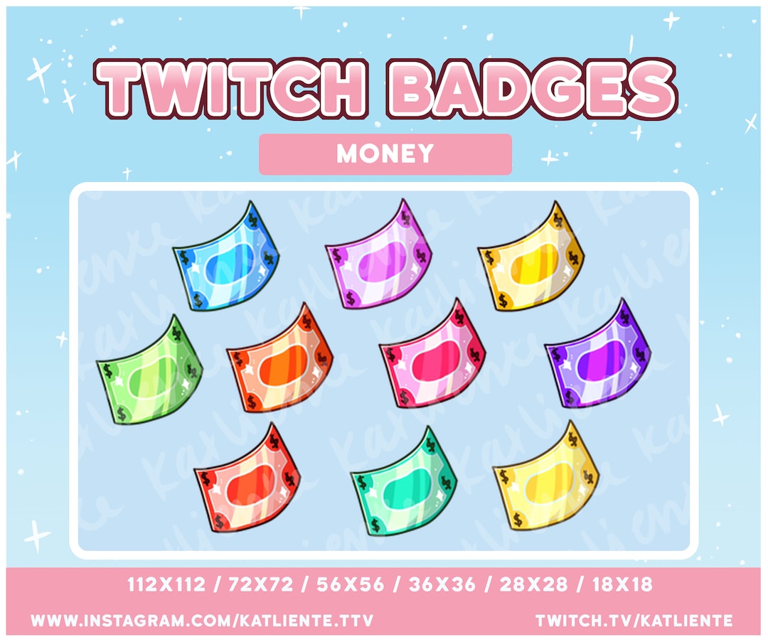 10x Money Cash Coin Dollar Money Bag Bills Sub/bit Badges for Twitch ...