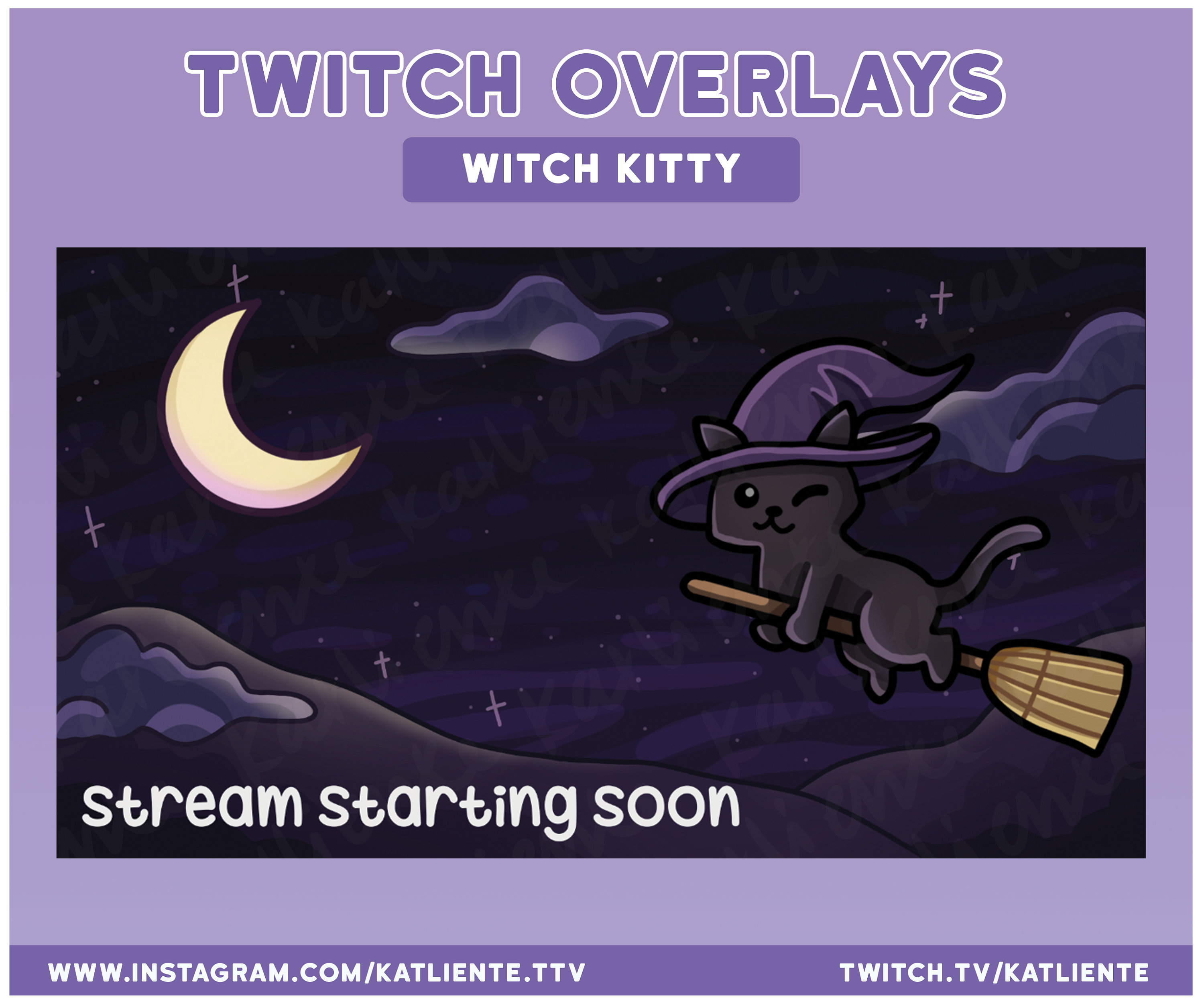 Starting Soon Kitten in Bed Stream Overlay Screens Be Right Back Stream ...