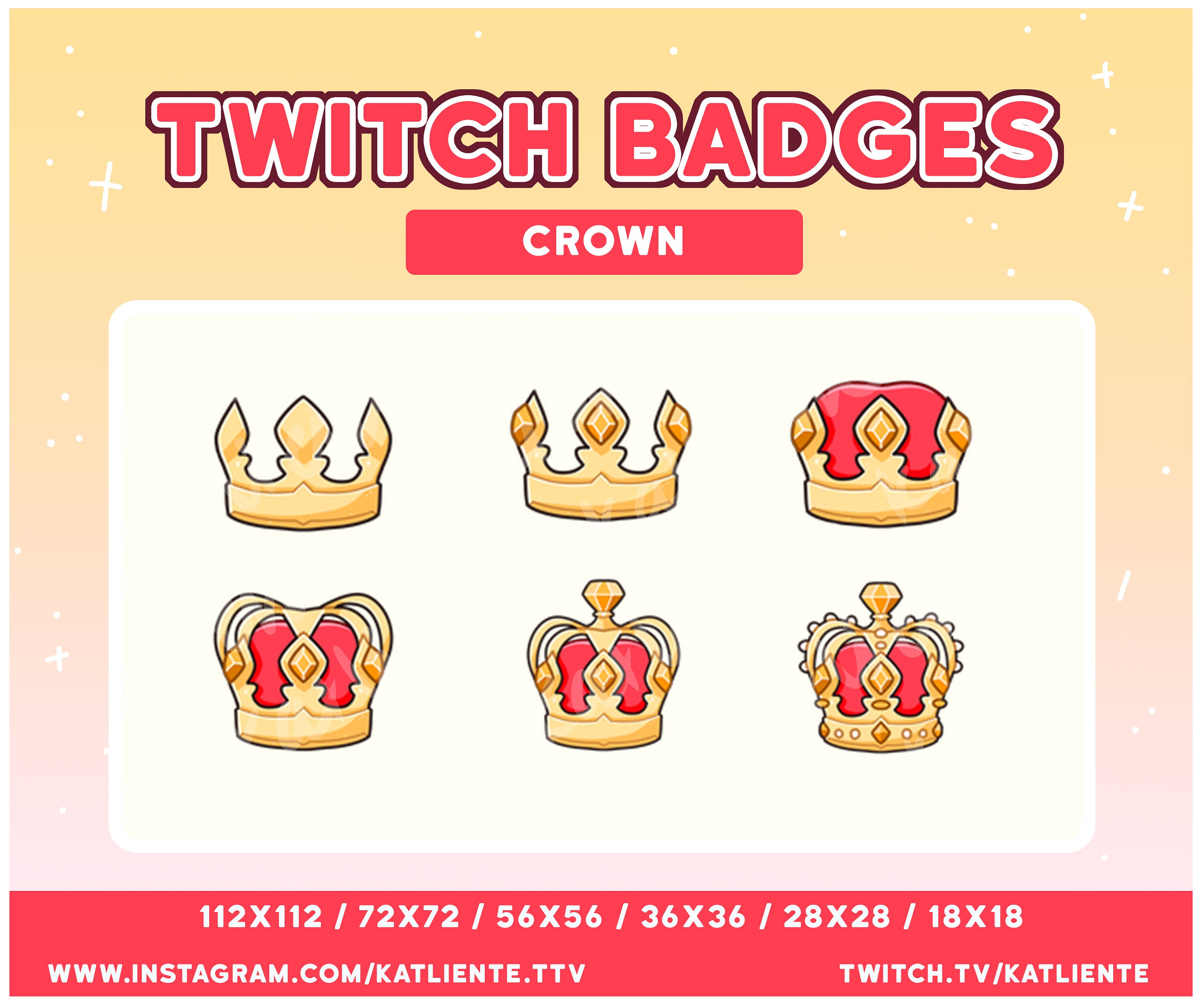 YELLOW GOLD Pastel Crown Tiara Royal Crystal Renaissance Sub/bit Badges ...