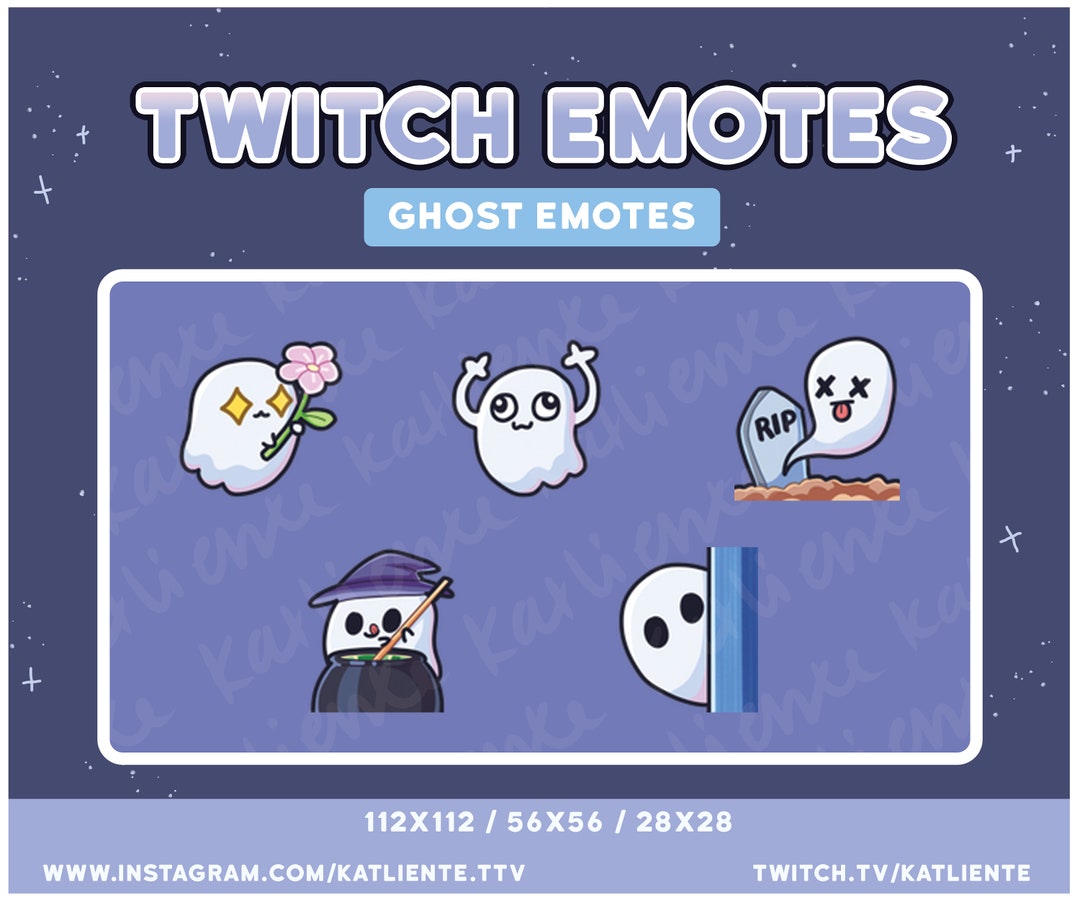 Ghost Spooky Witchy Emotes for Twitch - Flower, Derpy, Dead, Witch ...