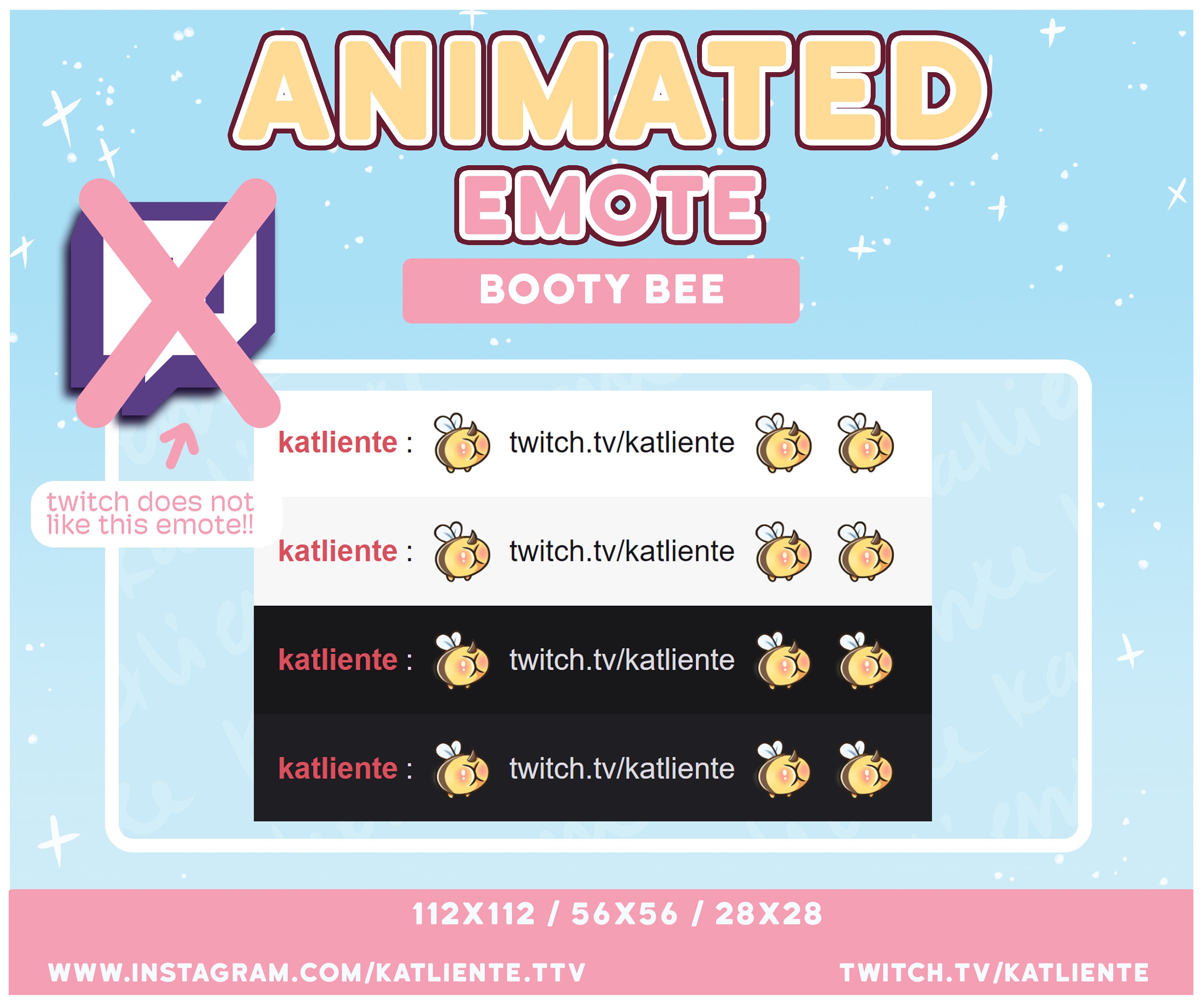 Animated Kawaii Bee Booty Butt Bounce Twerk Emote Twitch, Discord, Youtube - Etsy