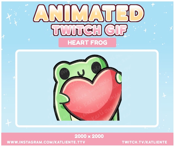 Animated Kawaii Frog Heart Love Emote Twitch Discord - Etsy