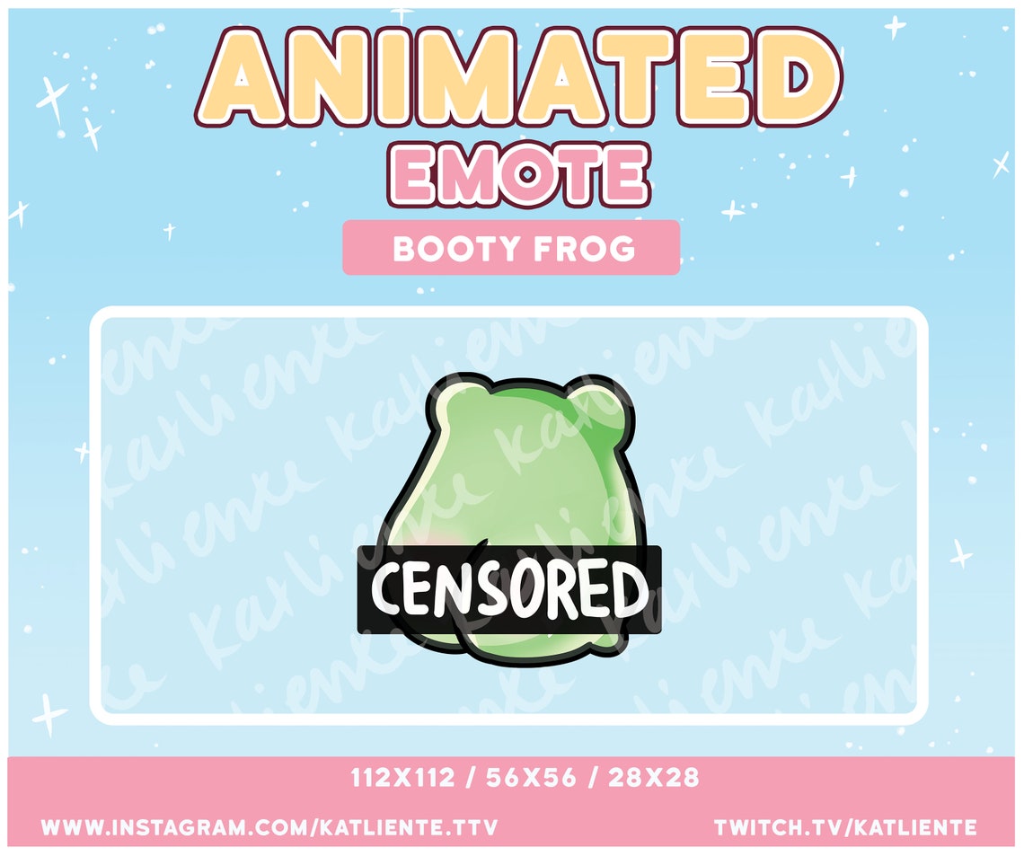 CENSORED Animated Kawaii Booty Frog Twerk Dance Emote - Etsy