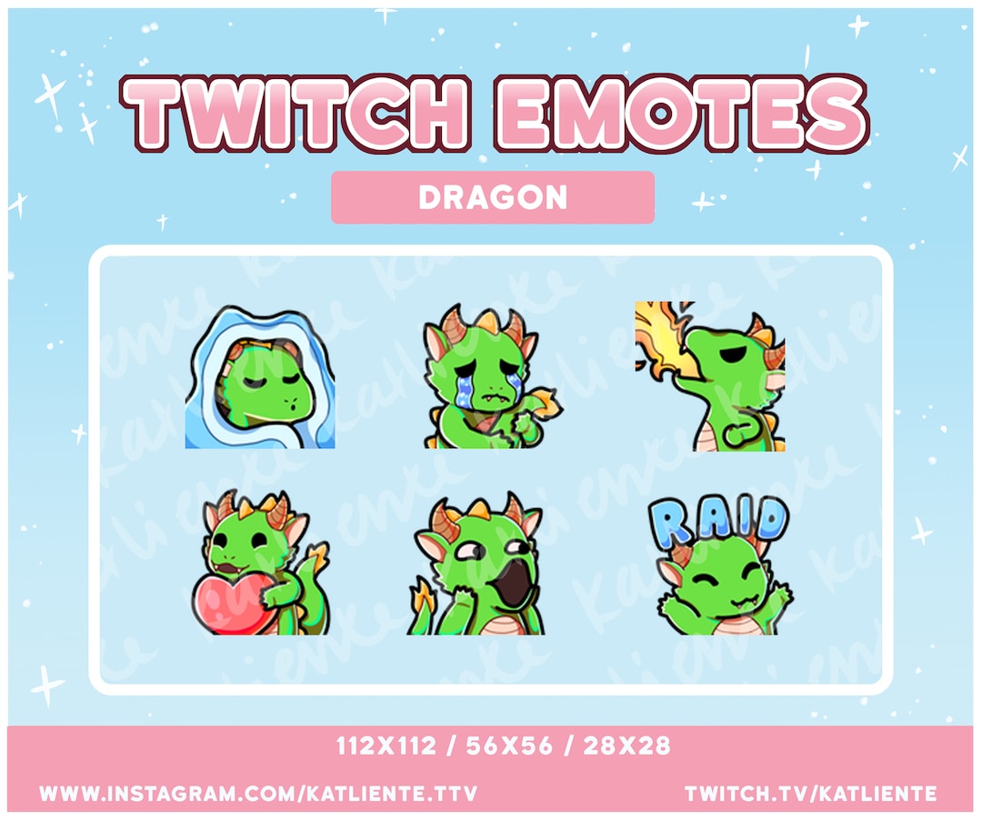 GREEN Dragon Mystical Creature Emotes for Twitch, Discord, Youtube ...