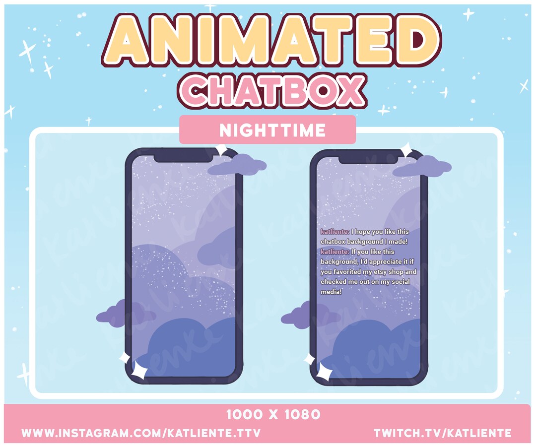 Animated Night Sky Chatbox: Celestial Stream Overlay (GIF & PNG) - Etsy