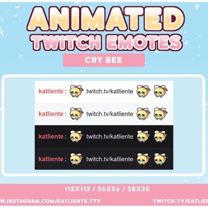 Animated Kawaii Bee Cry Sad Tears Sob Crying Emote - Twitch, Discord ...