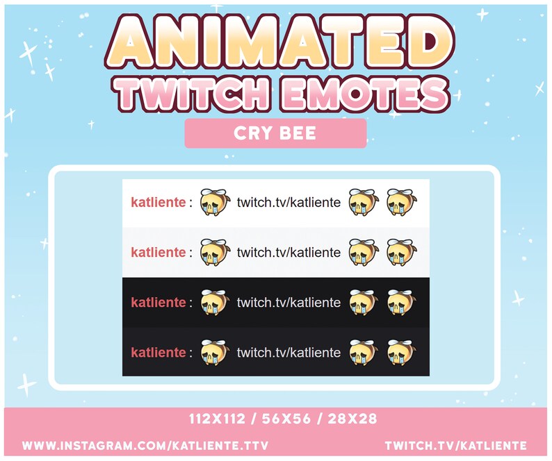 Animated Kawaii Bee Cry Sad Tears Sob Crying Emote Twitch, Discord ...
