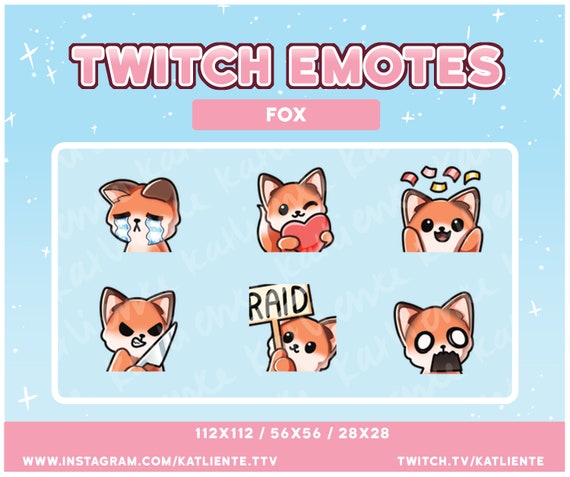 Kawaii Red Fox Emotes for Streaming Twitch Discord Youtube - Etsy
