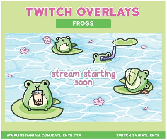 Drawing & Illustration Art & Collectibles Frog PREMADE TWITCHOVERLAYS ...