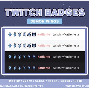 BLUE Spooky Witchy Bat Wing Crystal Devil Sub/bit Badges - Twitch - Etsy