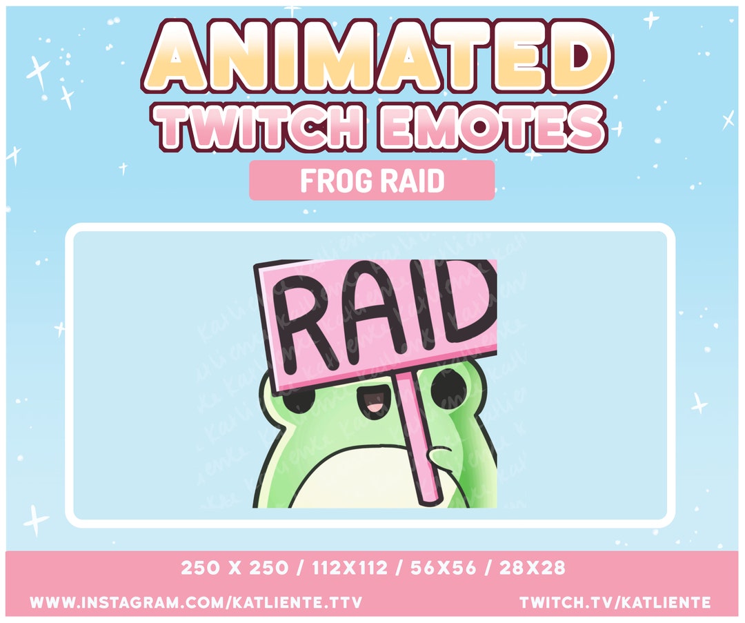 Animated Kawaii Frog Raid Emote PINK - Twitch, Discord, Youtube - Etsy