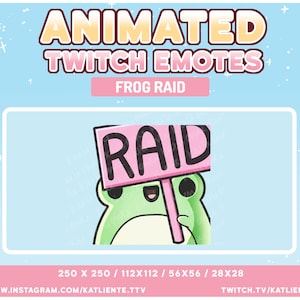 Animated Kawaii Frog Raid Emote PINK - Twitch, Discord, Youtube - Etsy