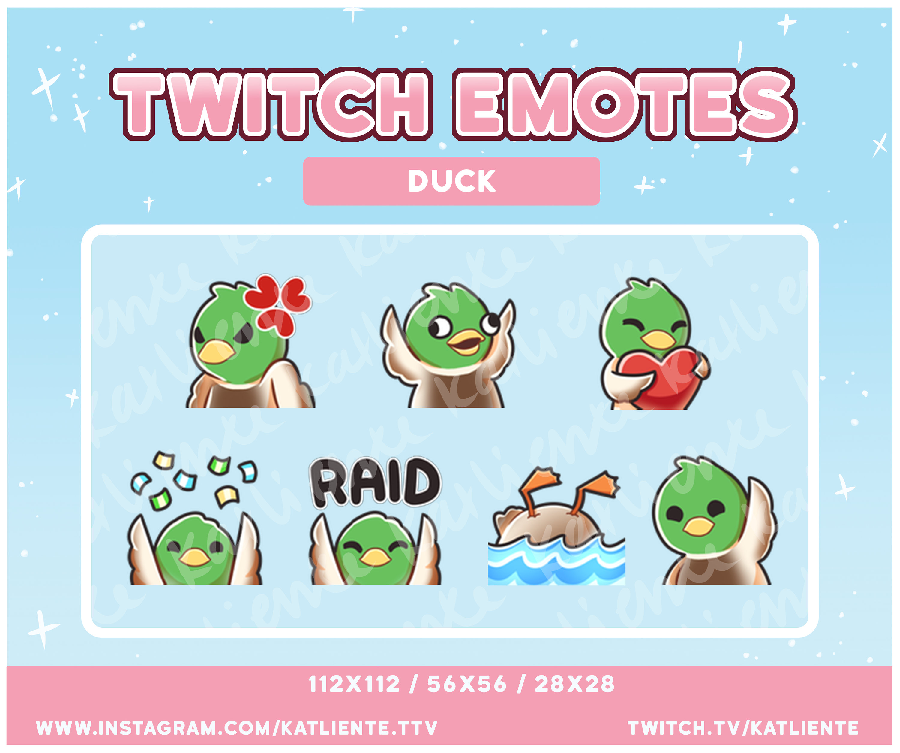 7 MALLARD Duck Kawaii Cute Animal Bird Emotes Twitch, Discord, Youtube ...
