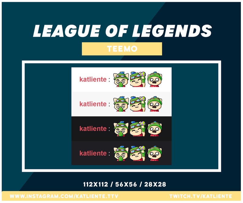 League of Legends Teemo Toplane Emotes for Twitch Discord - Etsy