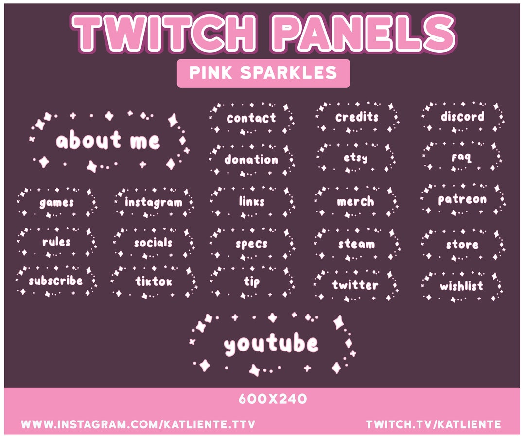 Cute Sparkly Stars Celestial Panels for Twitch - Etsy