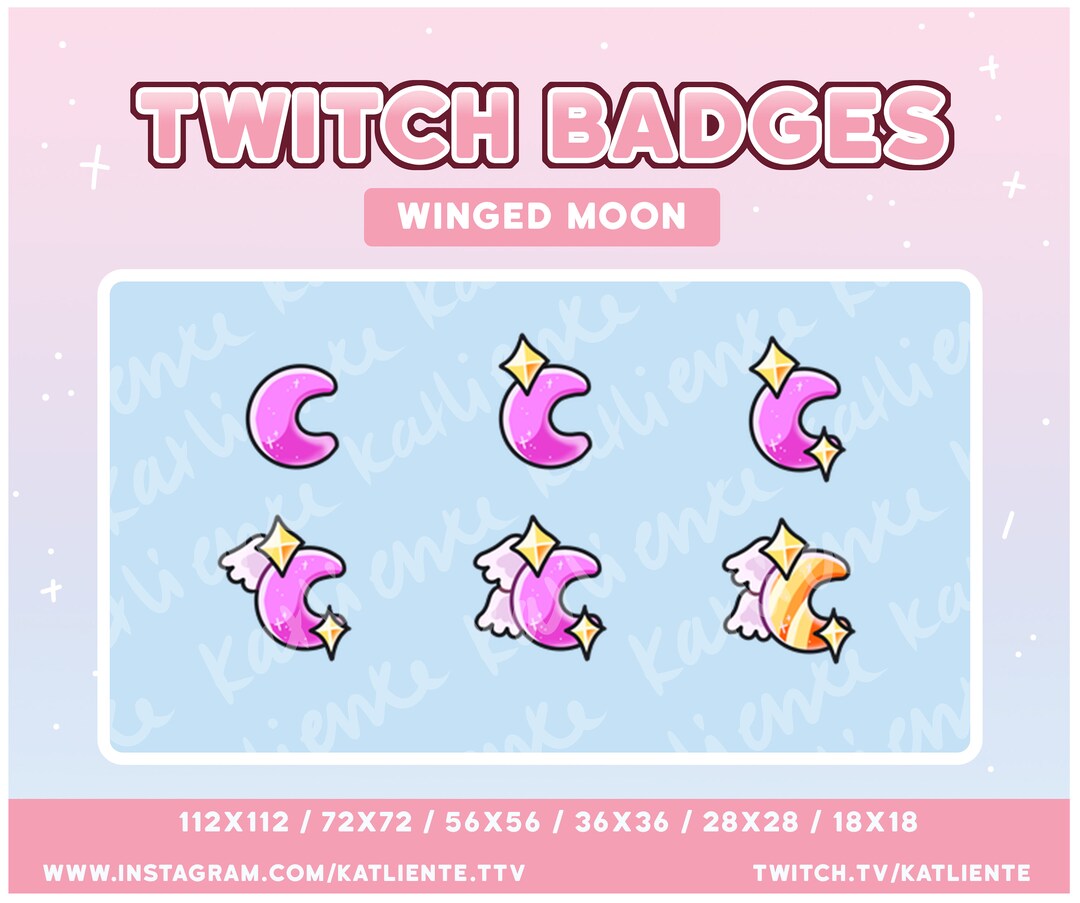 Celestial Moon Angel Sub/bit Badges for Twitch - Star, Sky, Galaxy - Etsy