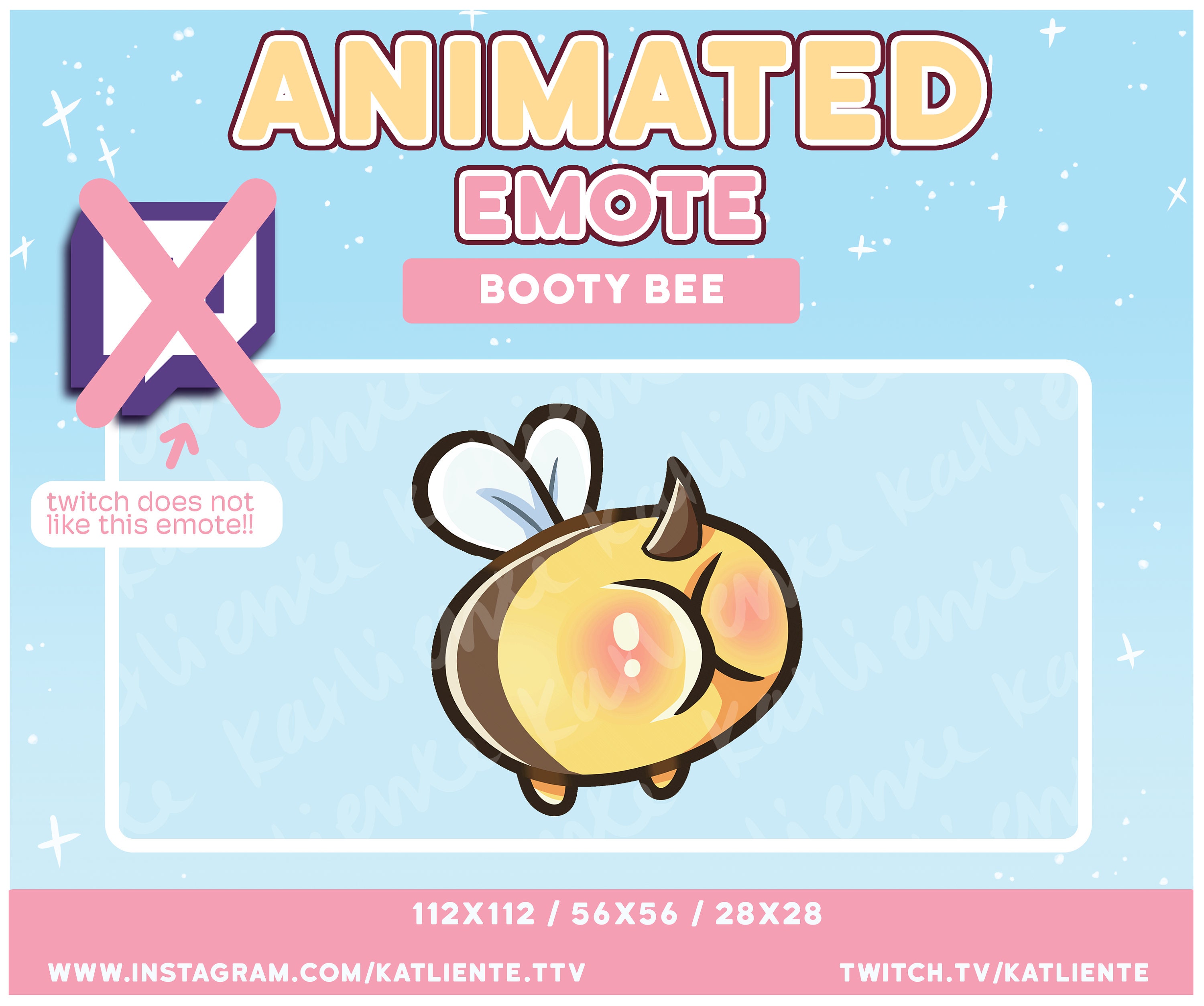 Animated Kawaii Bee Booty Butt Bounce Twerk Emote Twitch, Discord, Youtube - Etsy