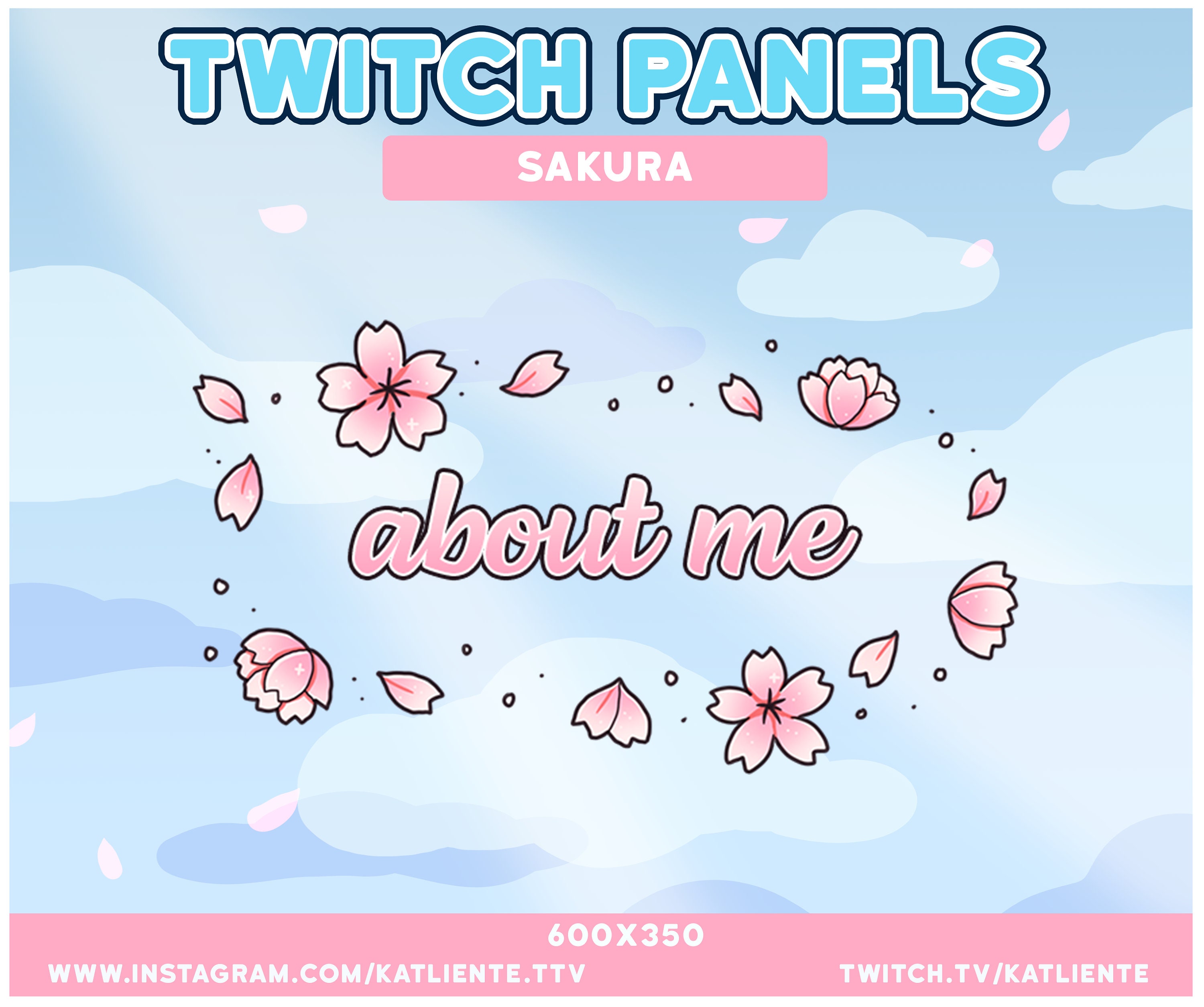 Pink Sakura Cherry Blossom Twitch Panels (instant Download) - Etsy