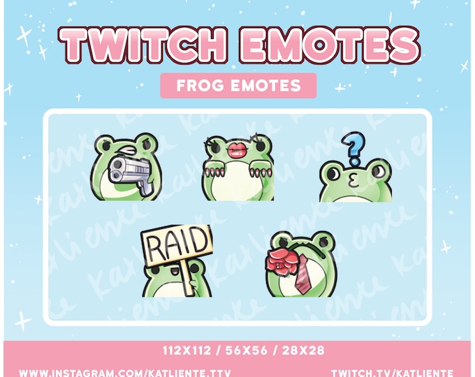 Froggie Discord or Twitch Emotes & Stickers (pack of 6!) [instant ...