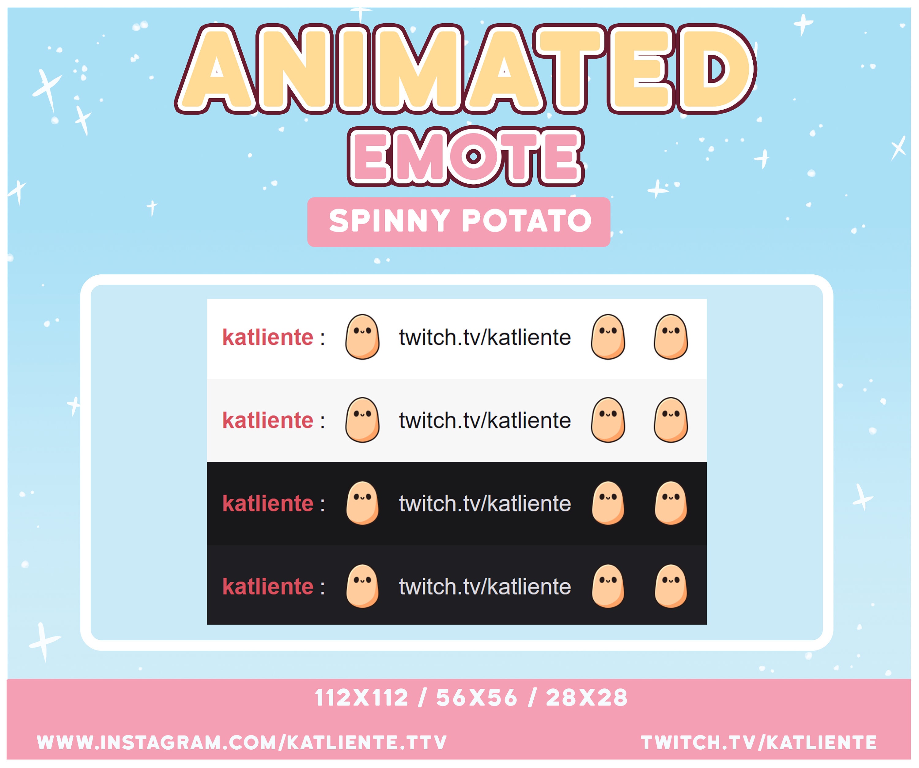 Animated Kawaii Potato Food Spinning in a Circle Emote Discord, Youtube ...