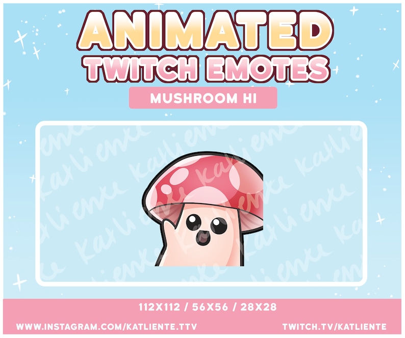 Animated Kawaii Mushroom Emotes: Twitch, Discord, Youtube (digital ...