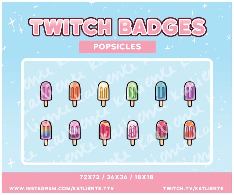Kawaii Popsicle Snack Sub/bit Badges Twitch - Etsy