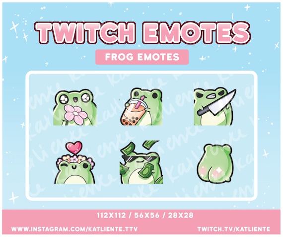 Kawaii Frog Emotes Twitch Discord Youtube - Etsy