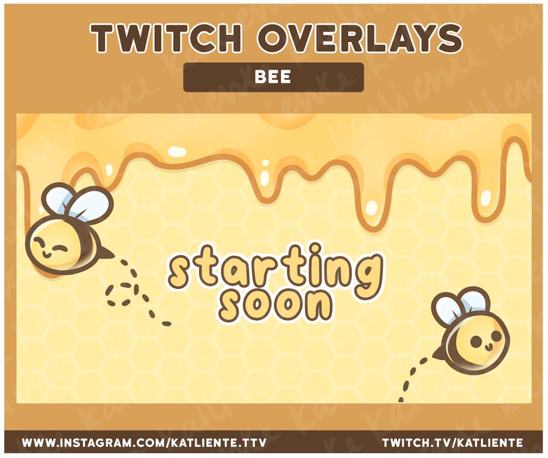 Kawaii Bee Twitch Overlays and Scenes Stream Starting Be - Etsy Canada