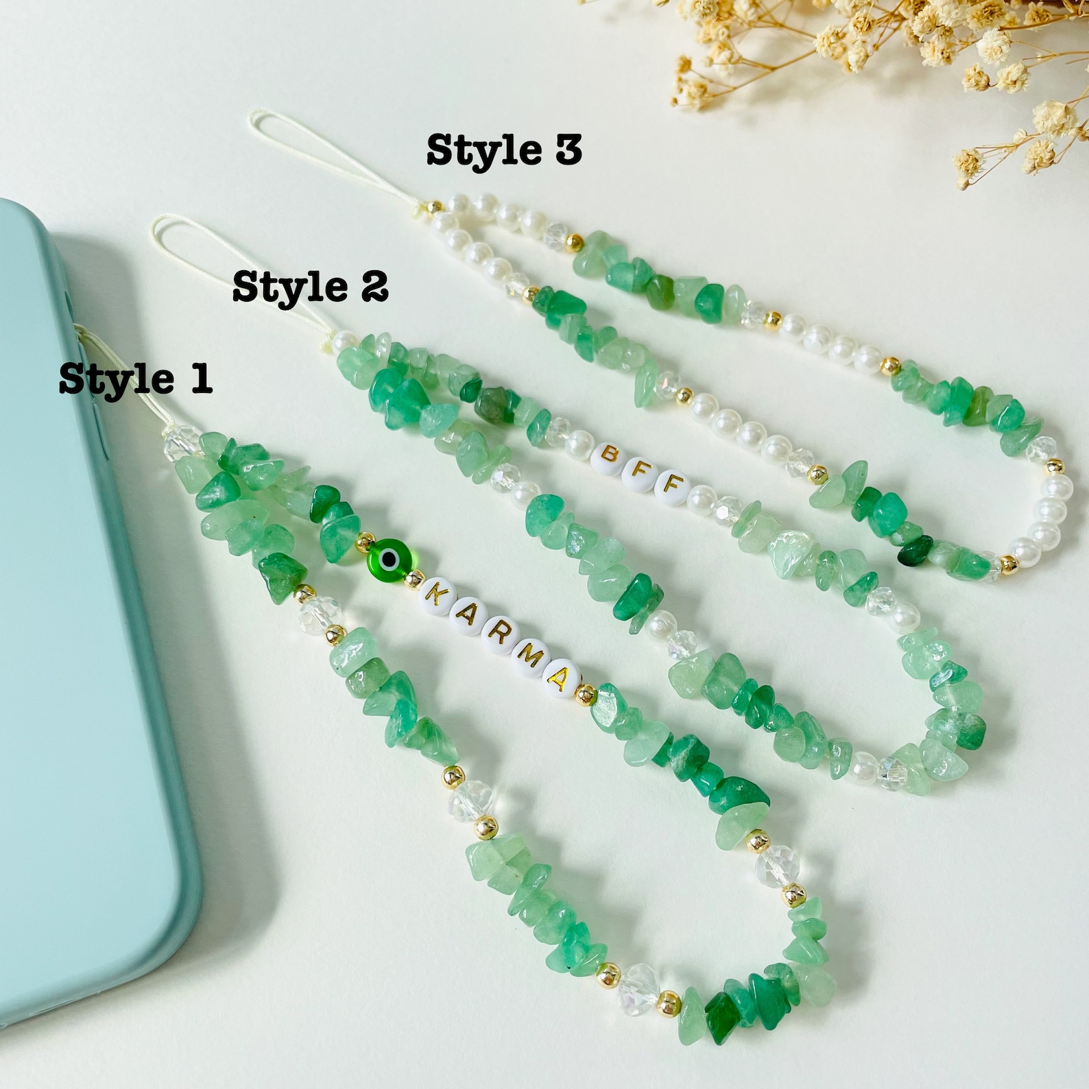 Personalized Phone Charm With Name, Custom Pearl Beaded Phone Strap ...